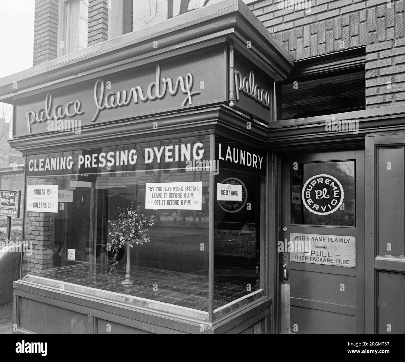 Palace Laundry store front (possibly Washington D.C.) ca. 1918-1928 ...