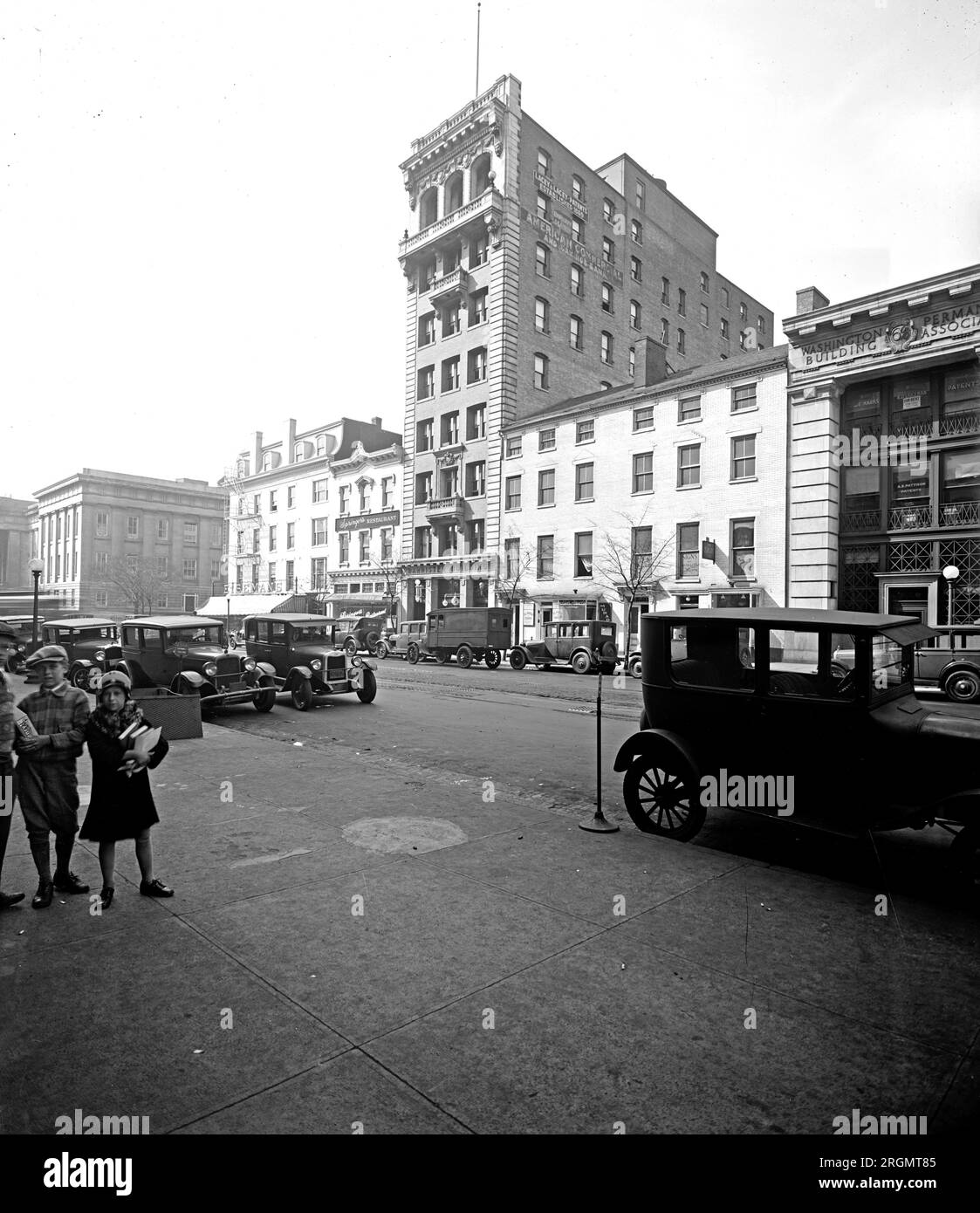Street scene outside the Barraster Building ca. 1918-1928 Stock Photo ...