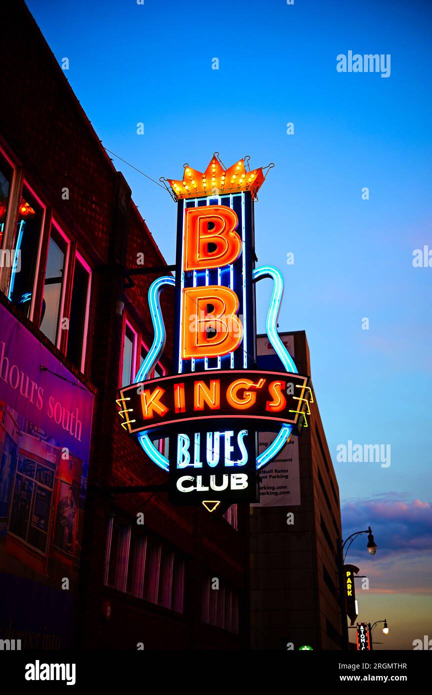 Neon Signs along Beale Street in Memphis Stock Photo - Alamy