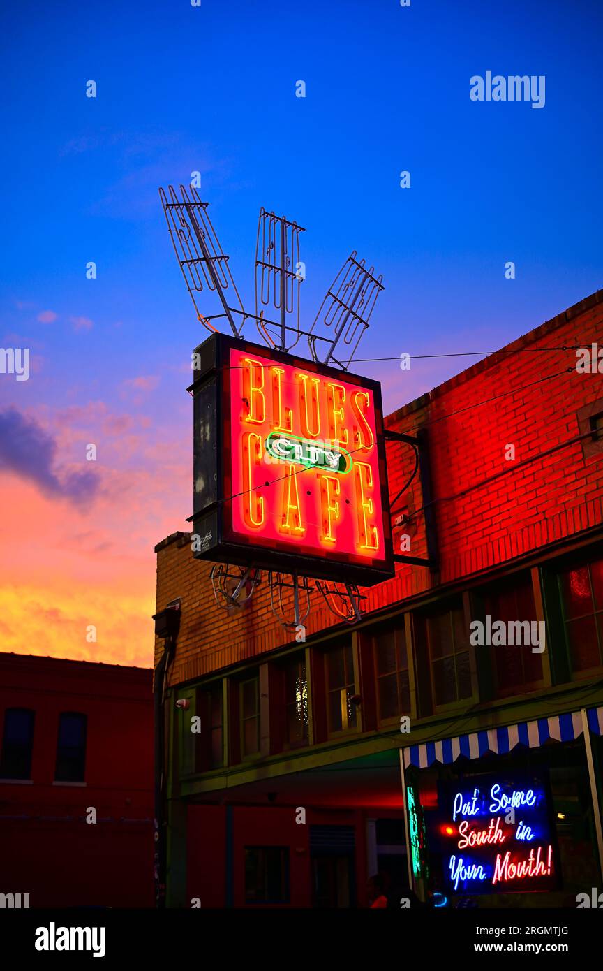 Neon Signs along Beale Street in Memphis Stock Photo - Alamy