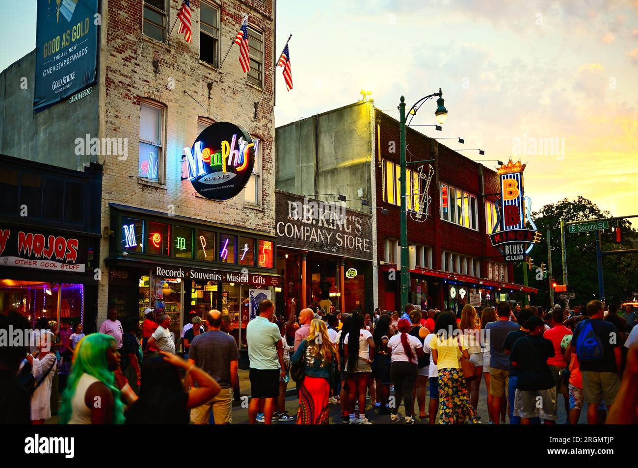 Neon Signs along Beale Street in Memphis Stock Photo - Alamy