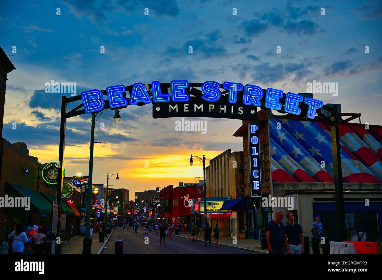 Neon Signs along Beale Street in Memphis Stock Photo - Alamy