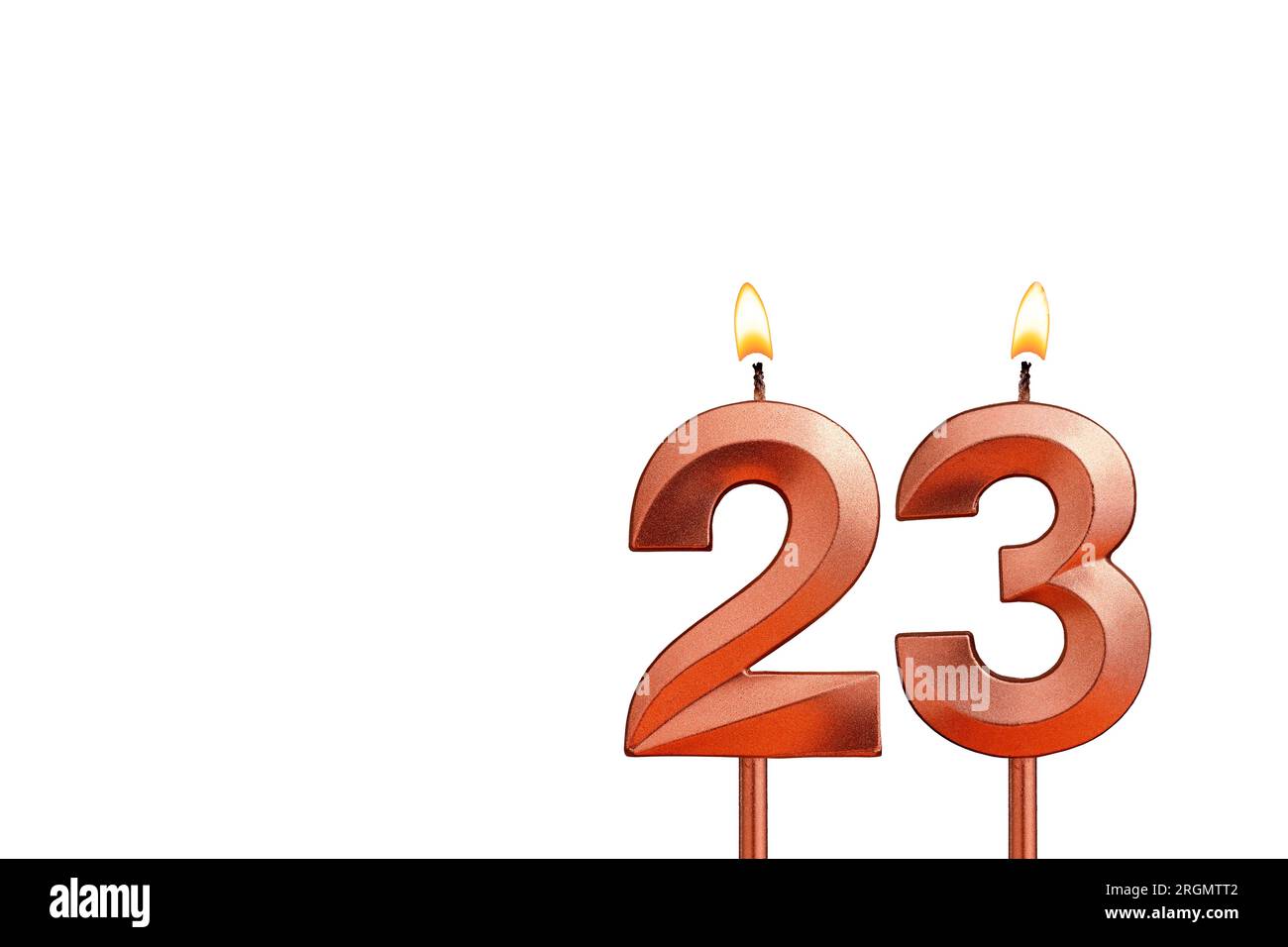 Birthday candle number 23 on white background Stock Photo - Alamy