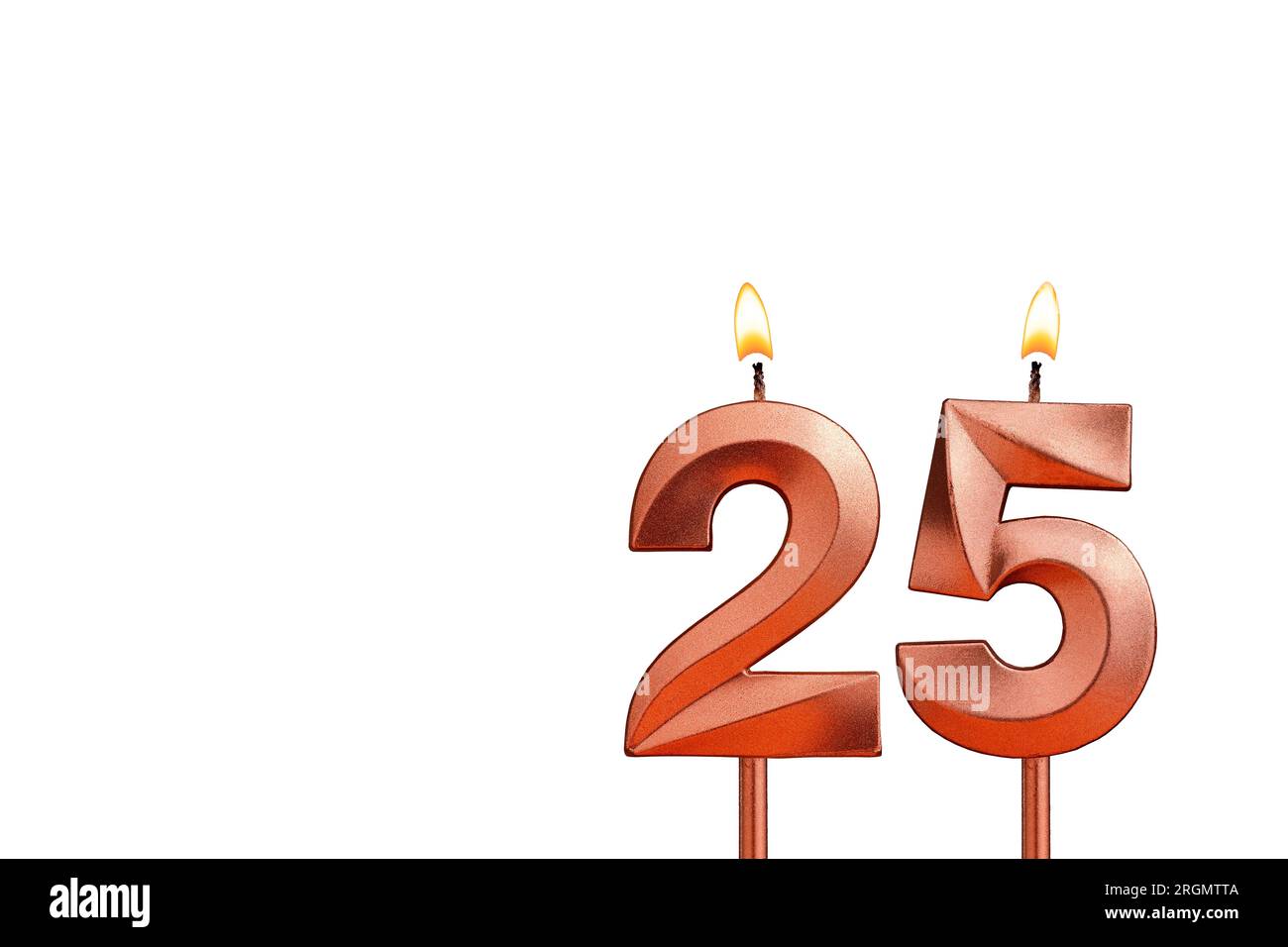 Birthday candle number 25 on white background Stock Photo - Alamy