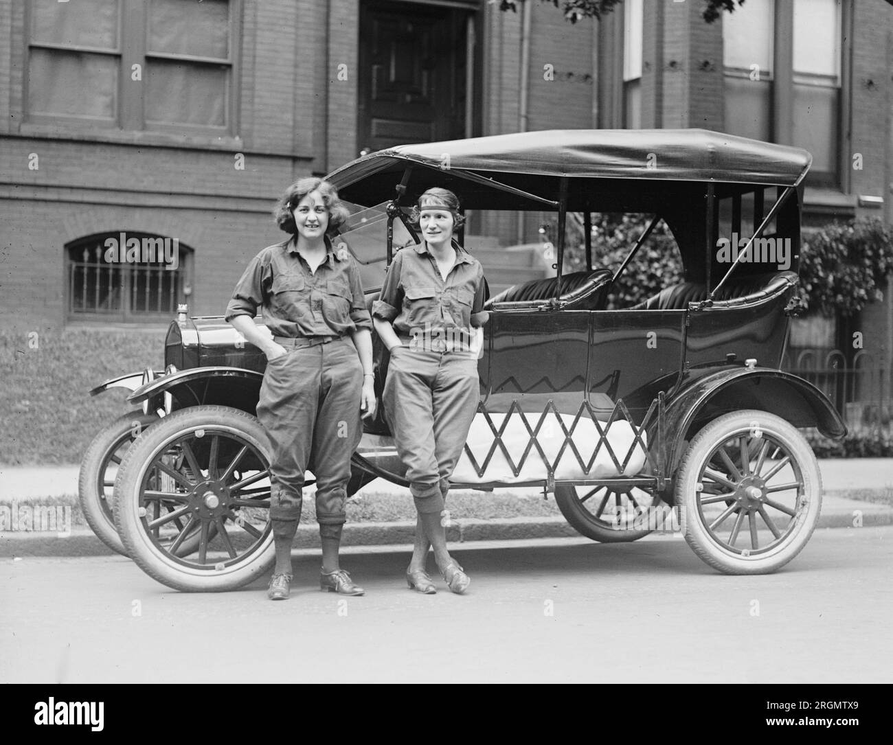 Viola LaLonde & Elizabeth Van Tuyl standing outside a car ca. 1922 ...