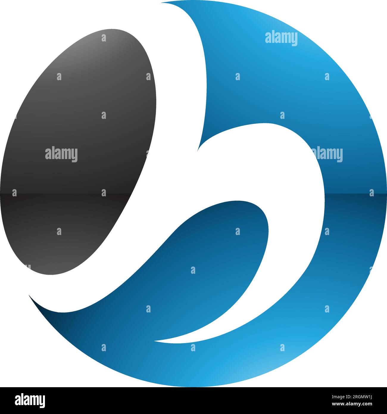 Blue and Black Glossy Circle Shaped Letter H Icon on a White Background ...