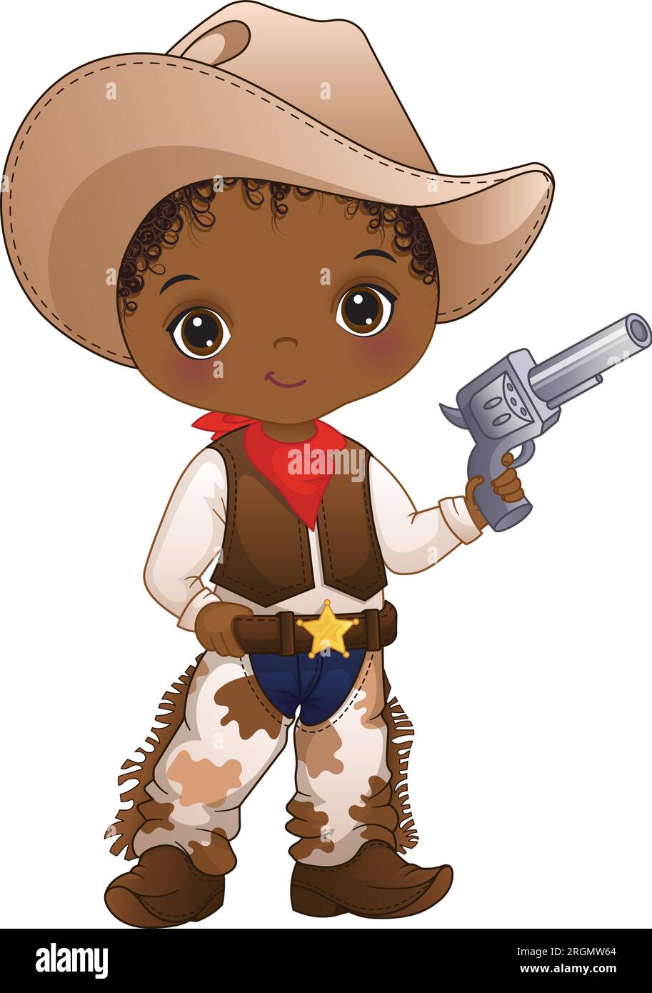Vector African American Cowboy Holding Gun Stock Vector Image & Art - Alamy
