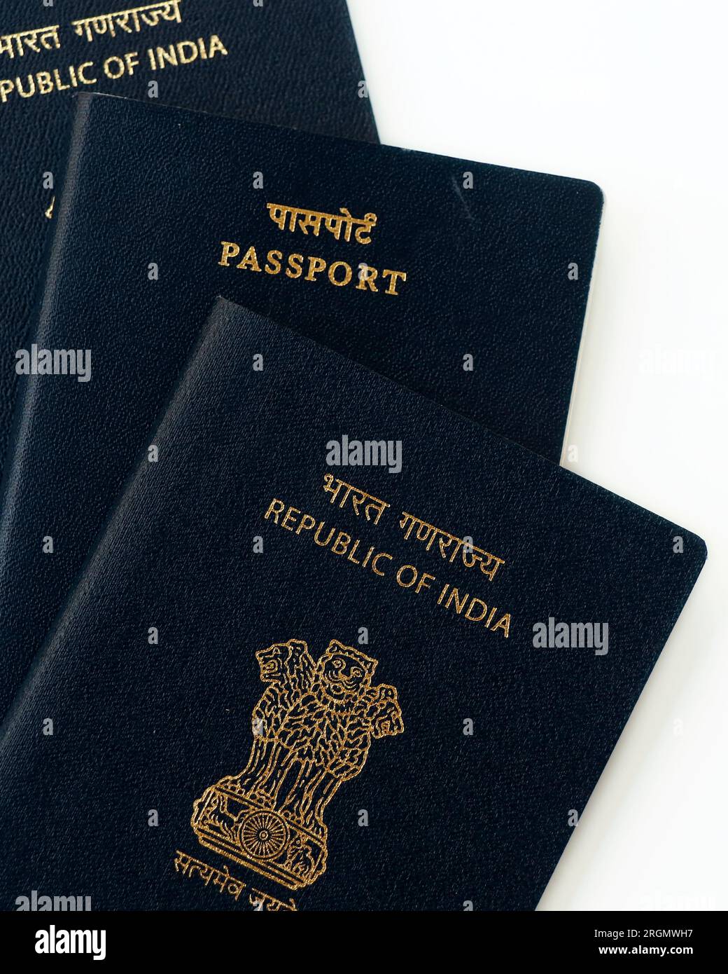 indian passport in close up with white background Stock Photo - Alamy