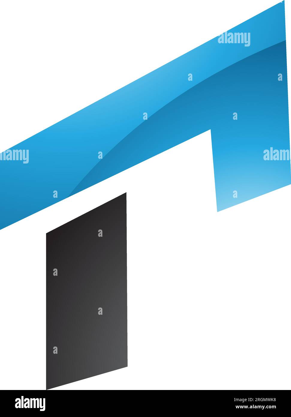 Blue and Black Glossy Rectangular Letter R Icon on a White Background ...