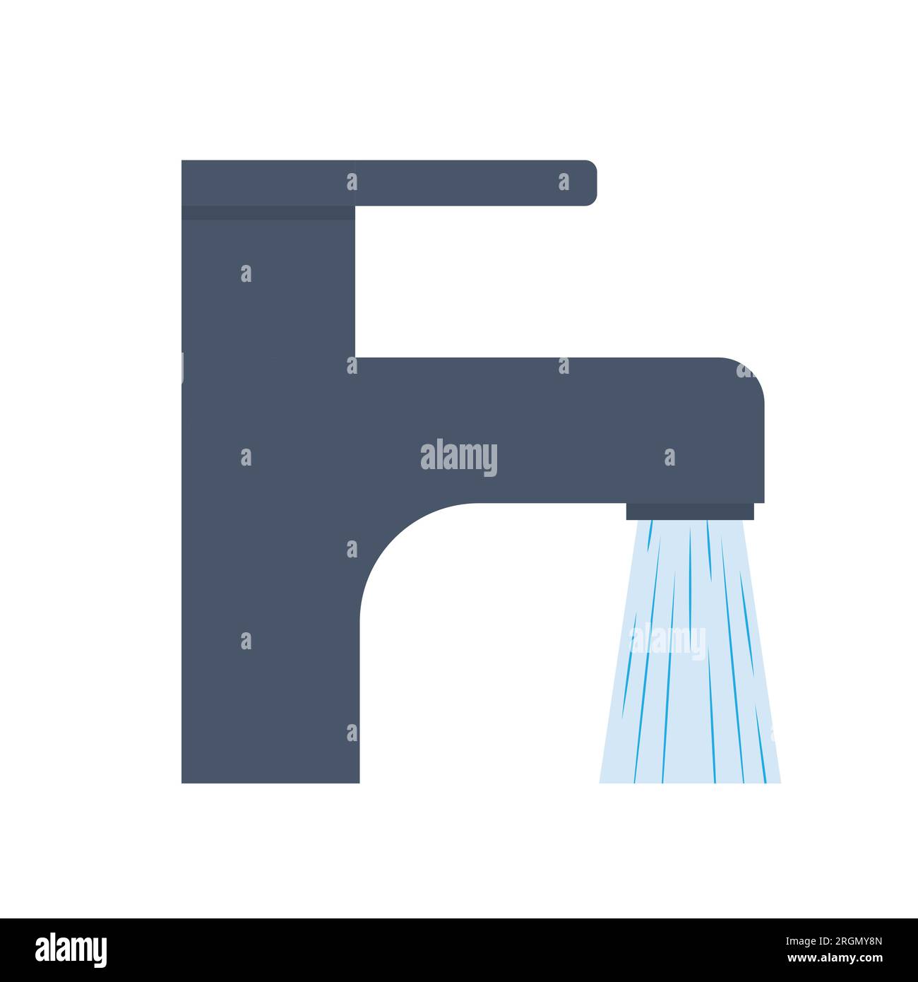 modern faucet with flowing water - vector illustration Stock Vector ...