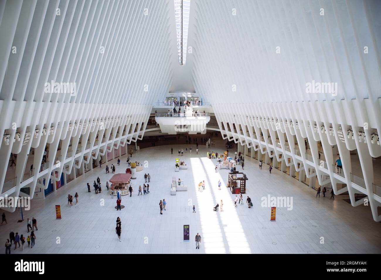 Wide angle Landscape Interior view of the Oculus World Trade Center ...