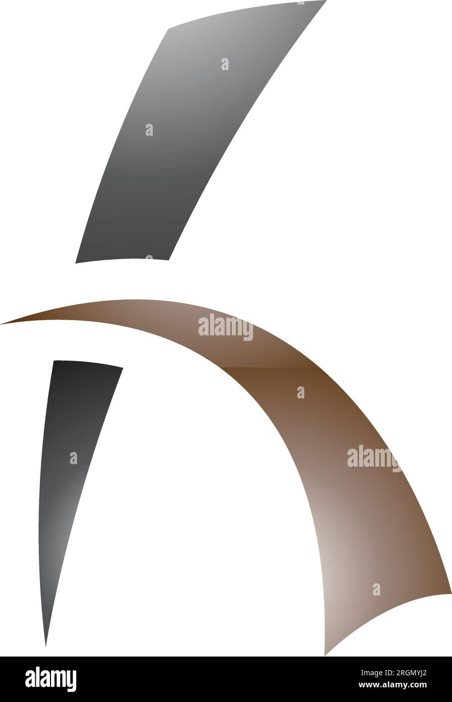 Brown and Black Glossy Letter H Icon with Spiky Lines on a White ...