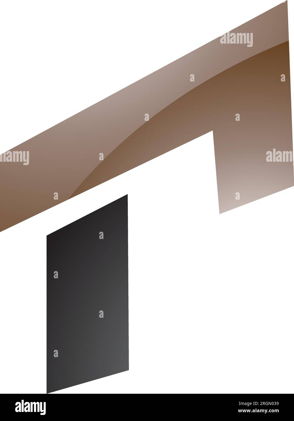 Brown and Black Glossy Rectangular Letter R Icon on a White Background ...