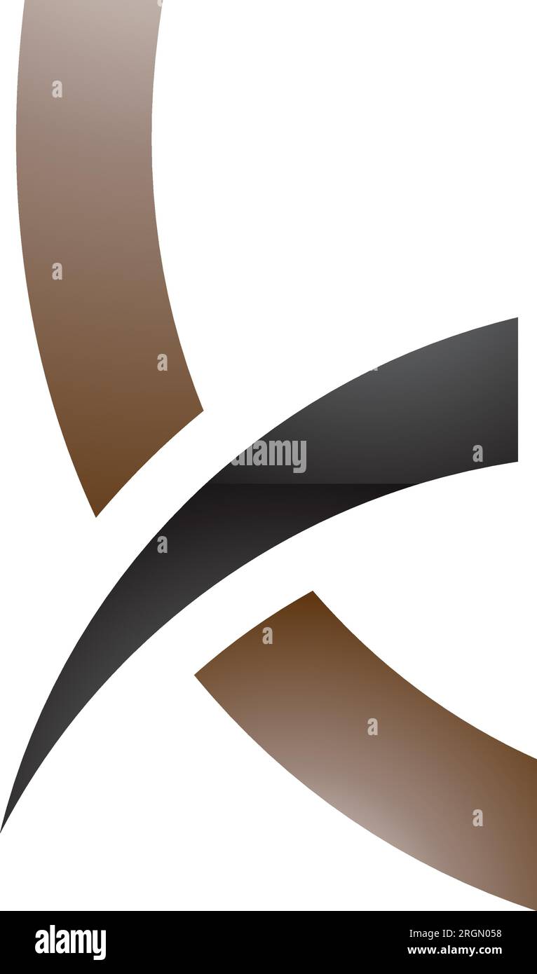 Brown and Black Spiky Glossy Lowercase Letter K Icon on a White ...