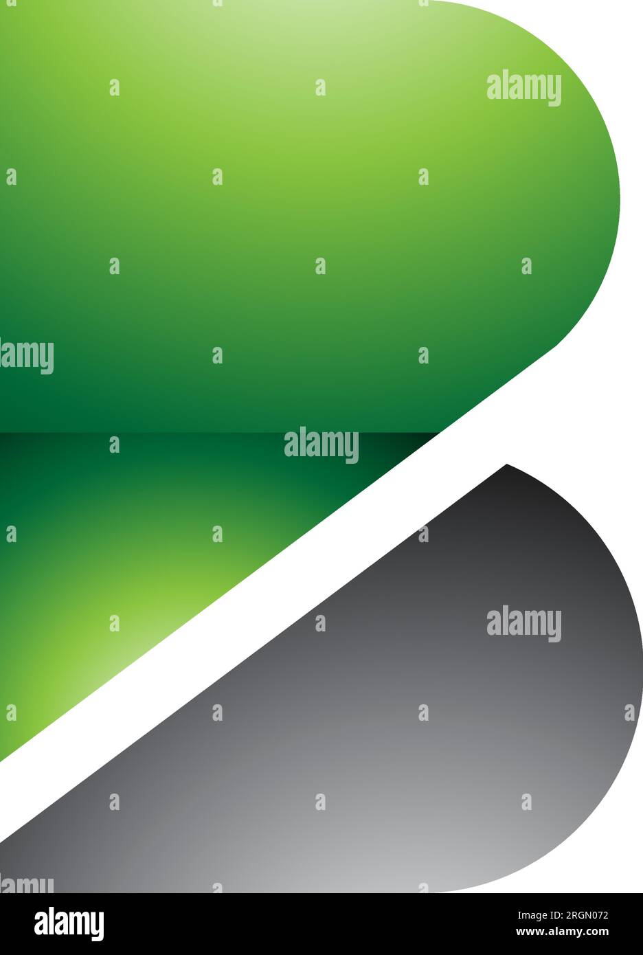 Green and Black Bold Glossy Letter B Icon on a White Background Stock ...