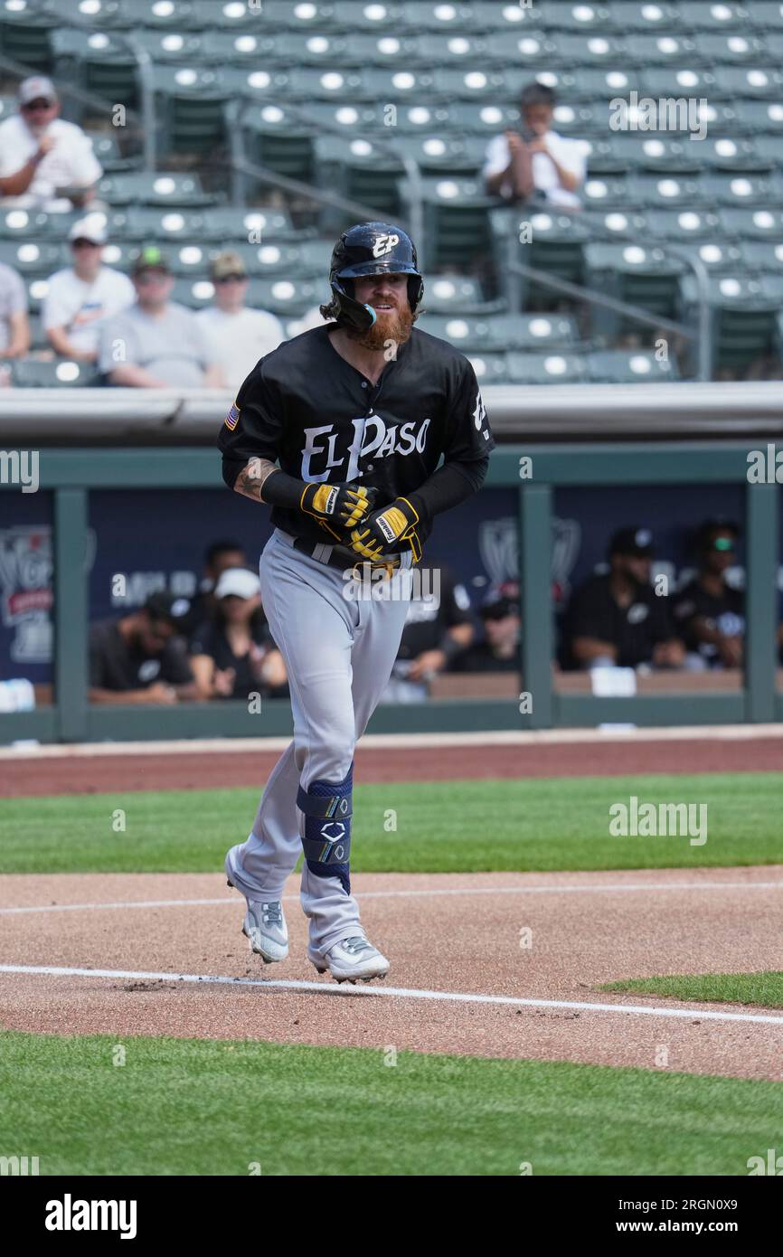 August 6 2023: El Paso left fielder Ben Gamel (52) at the plate during ...