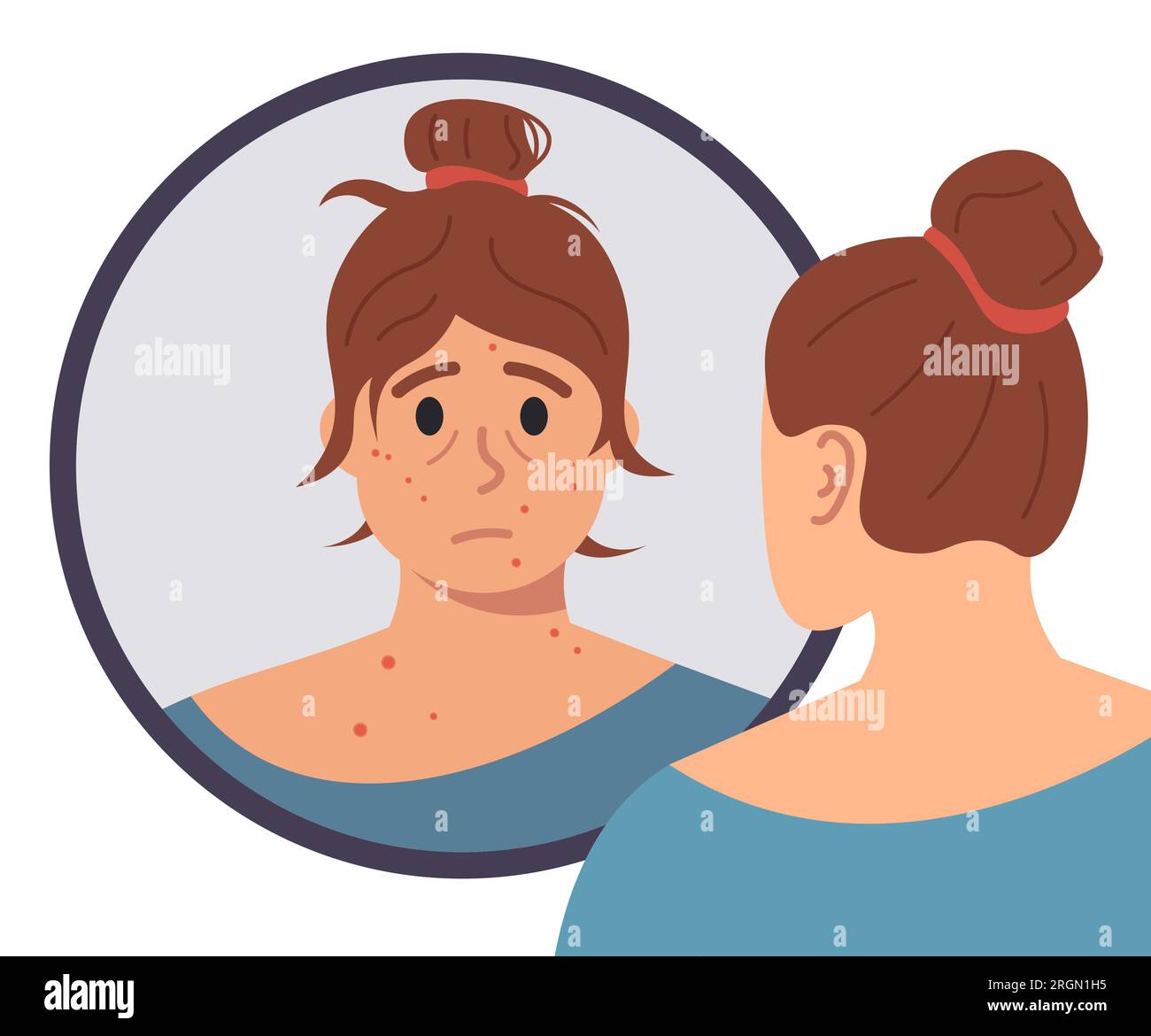 Woman With Low Self-Esteem. Mental Health Concept. Vector Illustration In Flat Style Stock ...