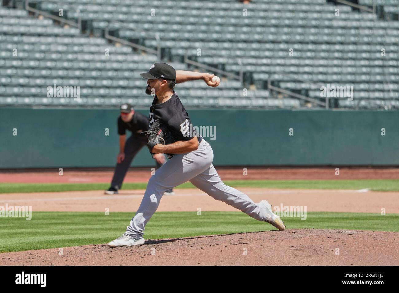 August 6 2023: El Paso pitcher Nick Hernandez (41) throws a pitch ...