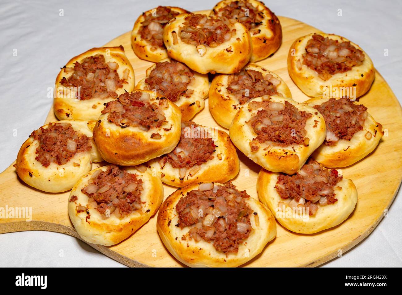 Traditional Lebanese Syrian baked sfiha Stock Photo - Alamy