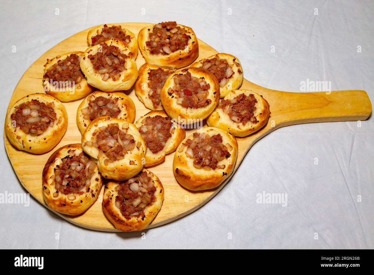 Traditional Lebanese Syrian baked sfiha Stock Photo - Alamy