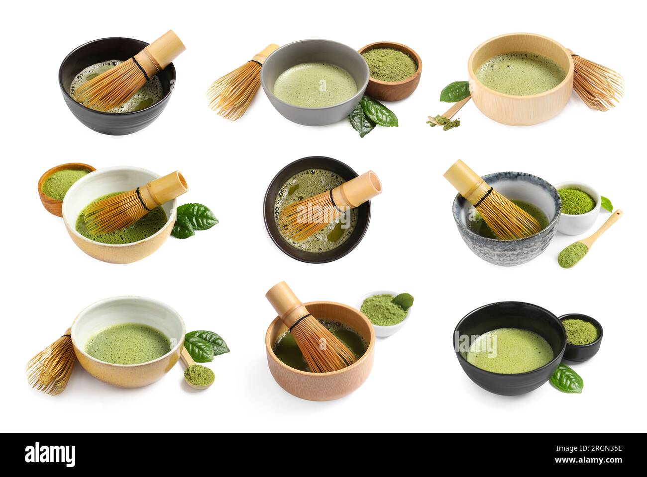 Collage asian green tea hi-res stock photography and images - Alamy