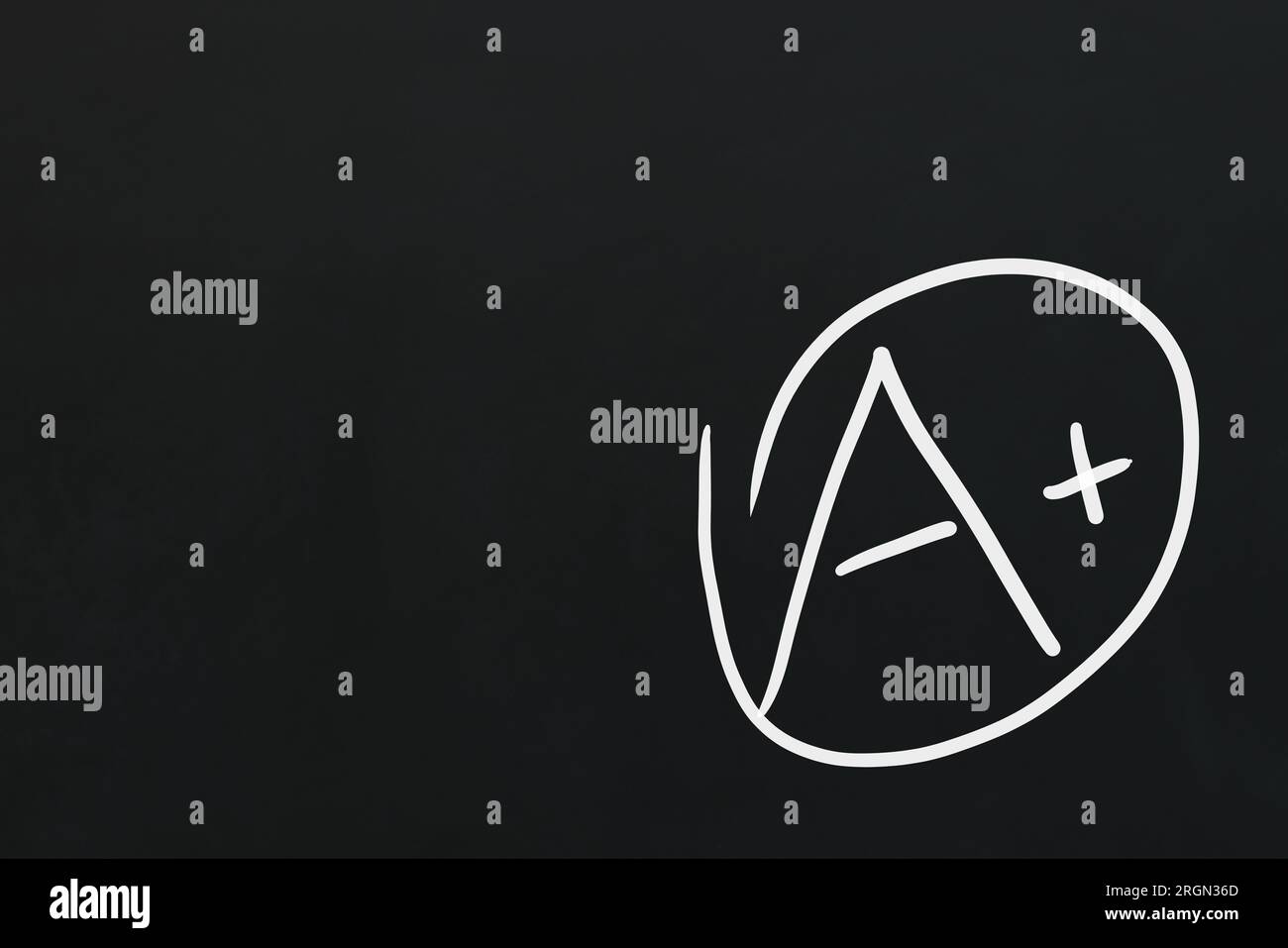 School grade. Chalked letter A with plus symbol on blackboard Stock ...