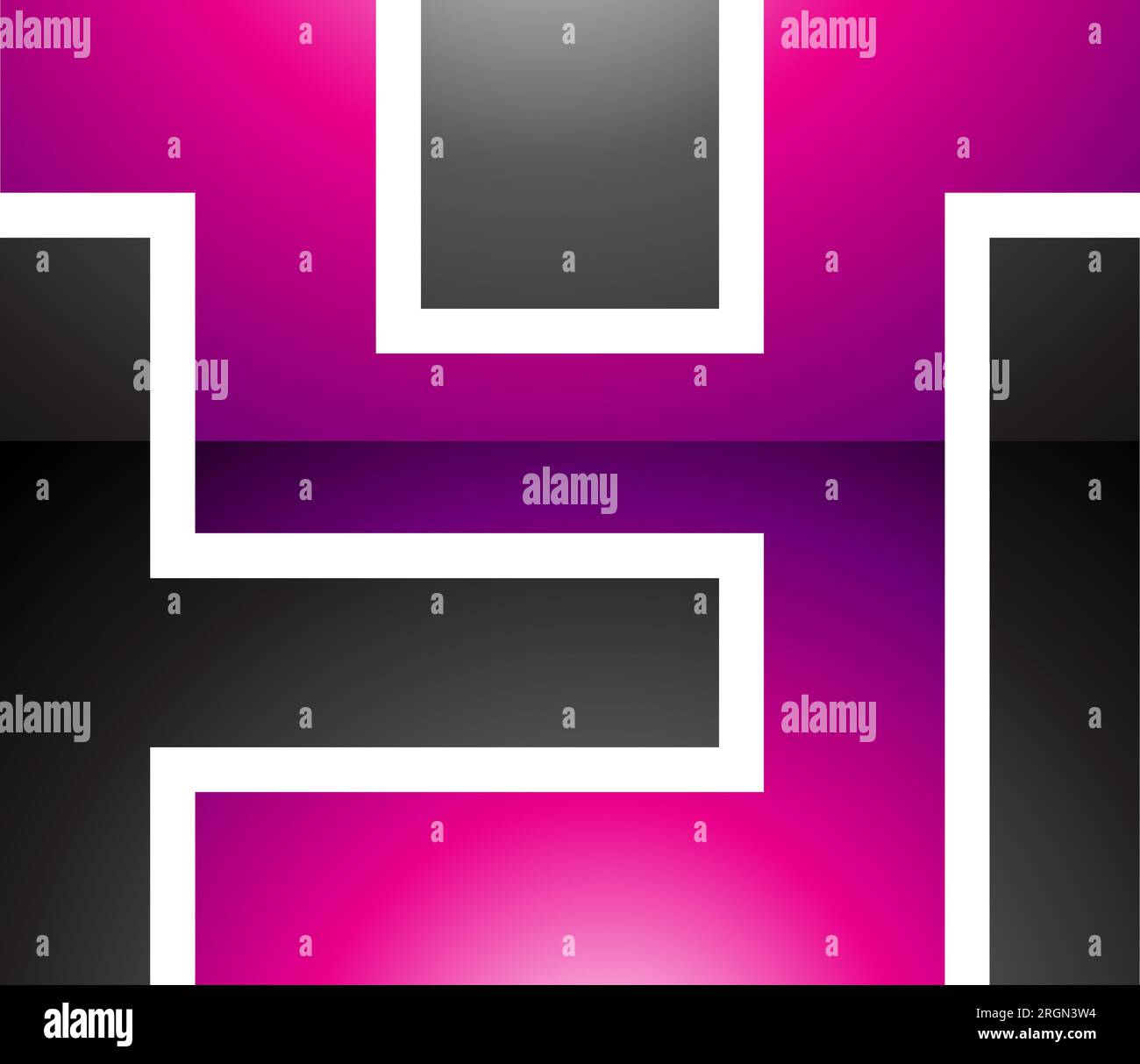 Magenta and Black Glossy Rectangle Shaped Letter Y Icon on a White ...