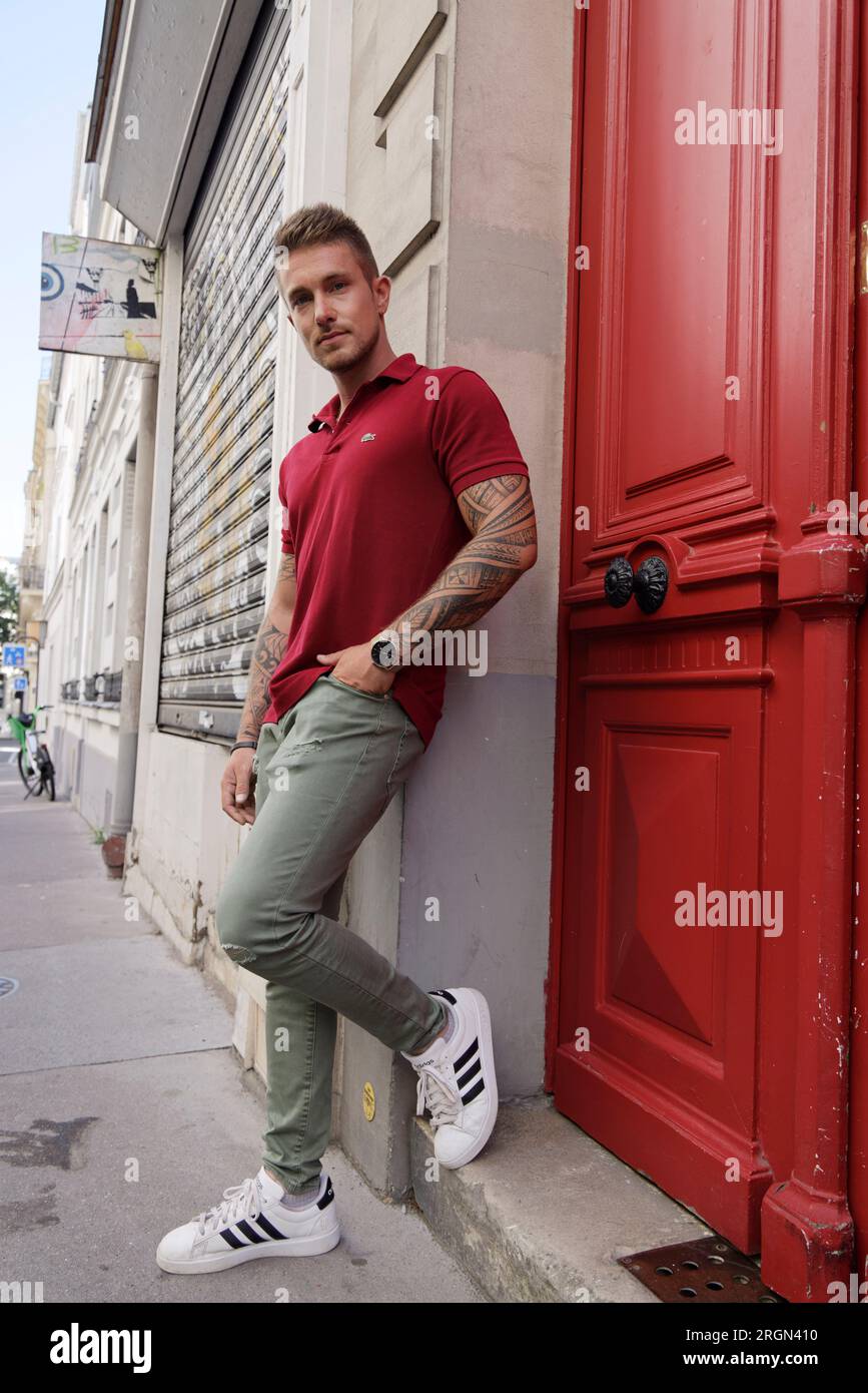 Paris, France. 10th Aug, 2023. Model Kevin Leroy in photo session on ...