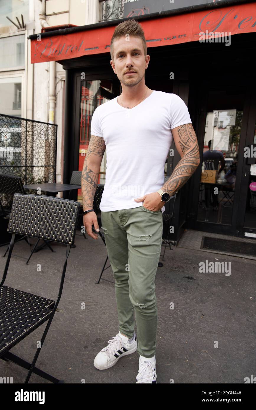 Paris, France. 10th Aug, 2023. Model Kevin Leroy in photo session on ...