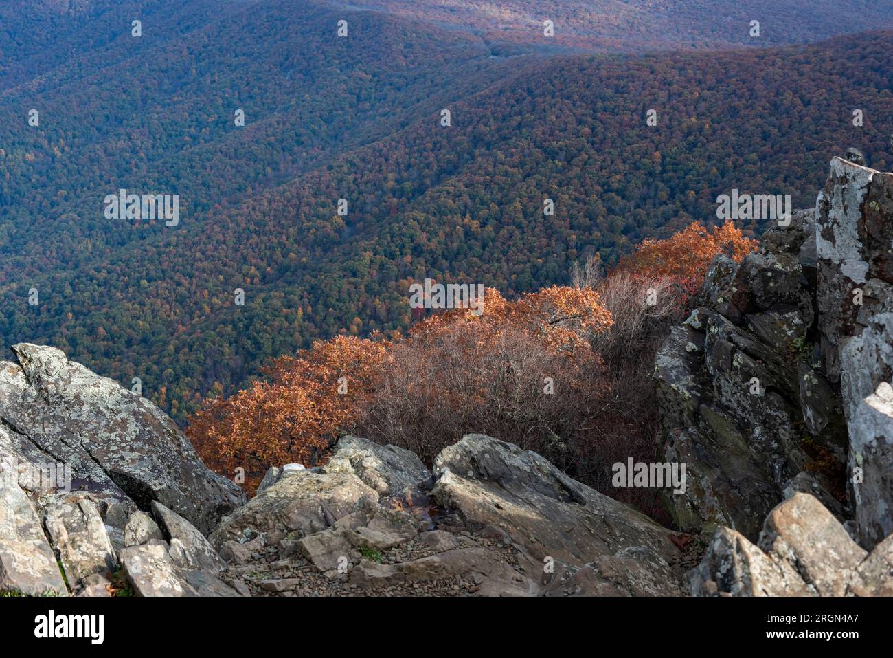 The summit of Hawksbill Mountain, Shenandoah National Park, Virginia ...