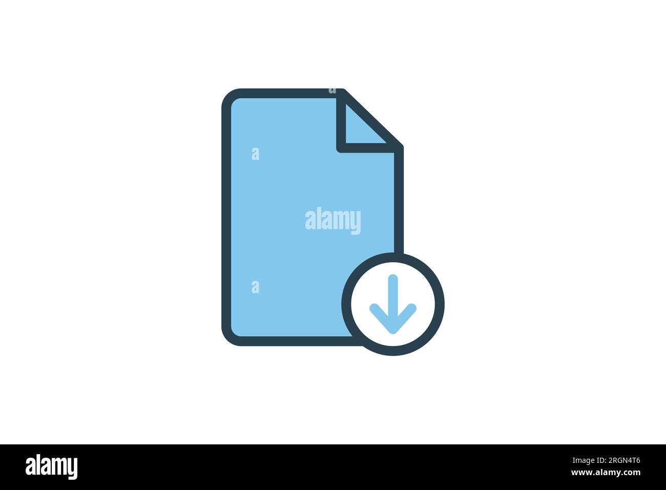 Download Document Icon. suitable for web site design, app, user interfaces. flat line icon style ...