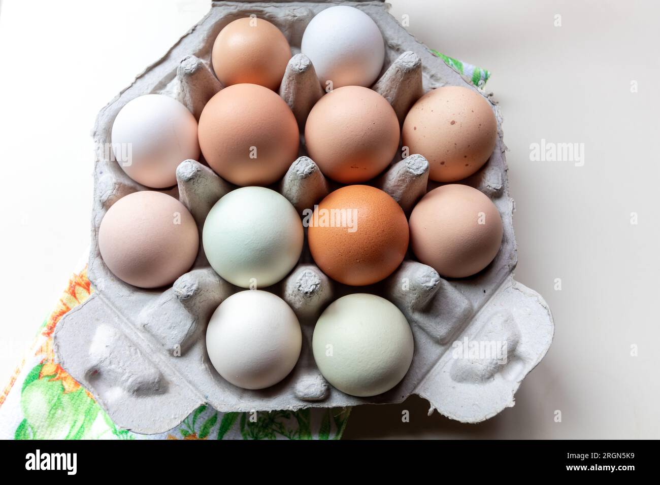 Farm Fresh free range organic dozen rainbow chicken eggs on display in ...