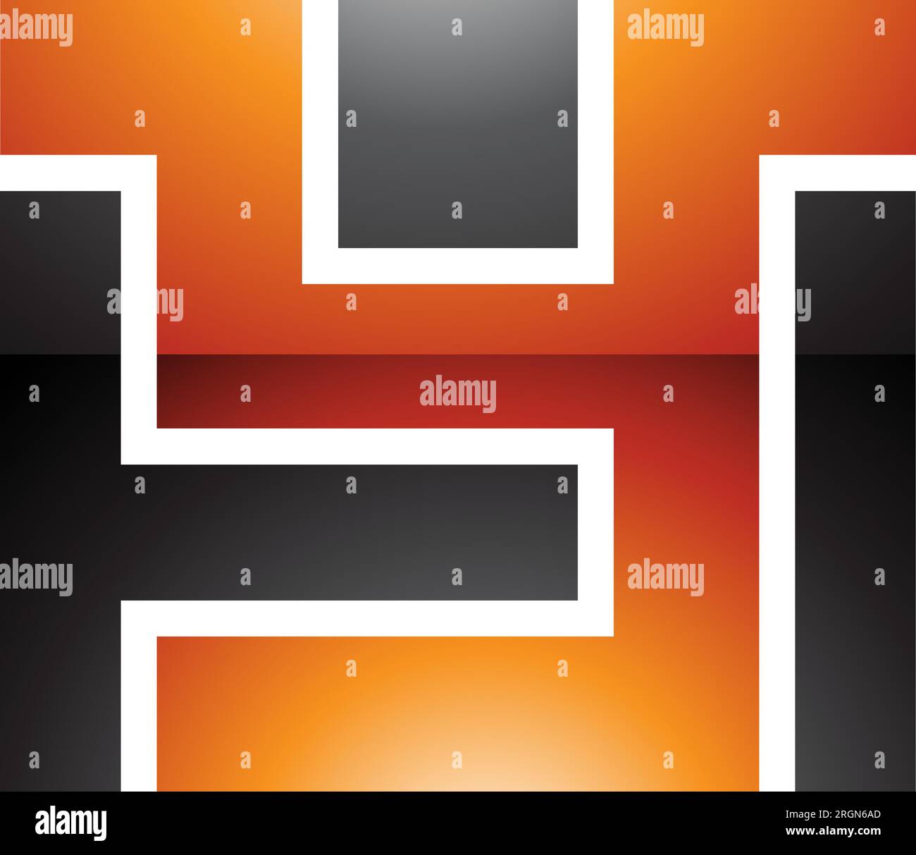 Orange and Black Glossy Rectangle Shaped Letter Y Icon on a White ...