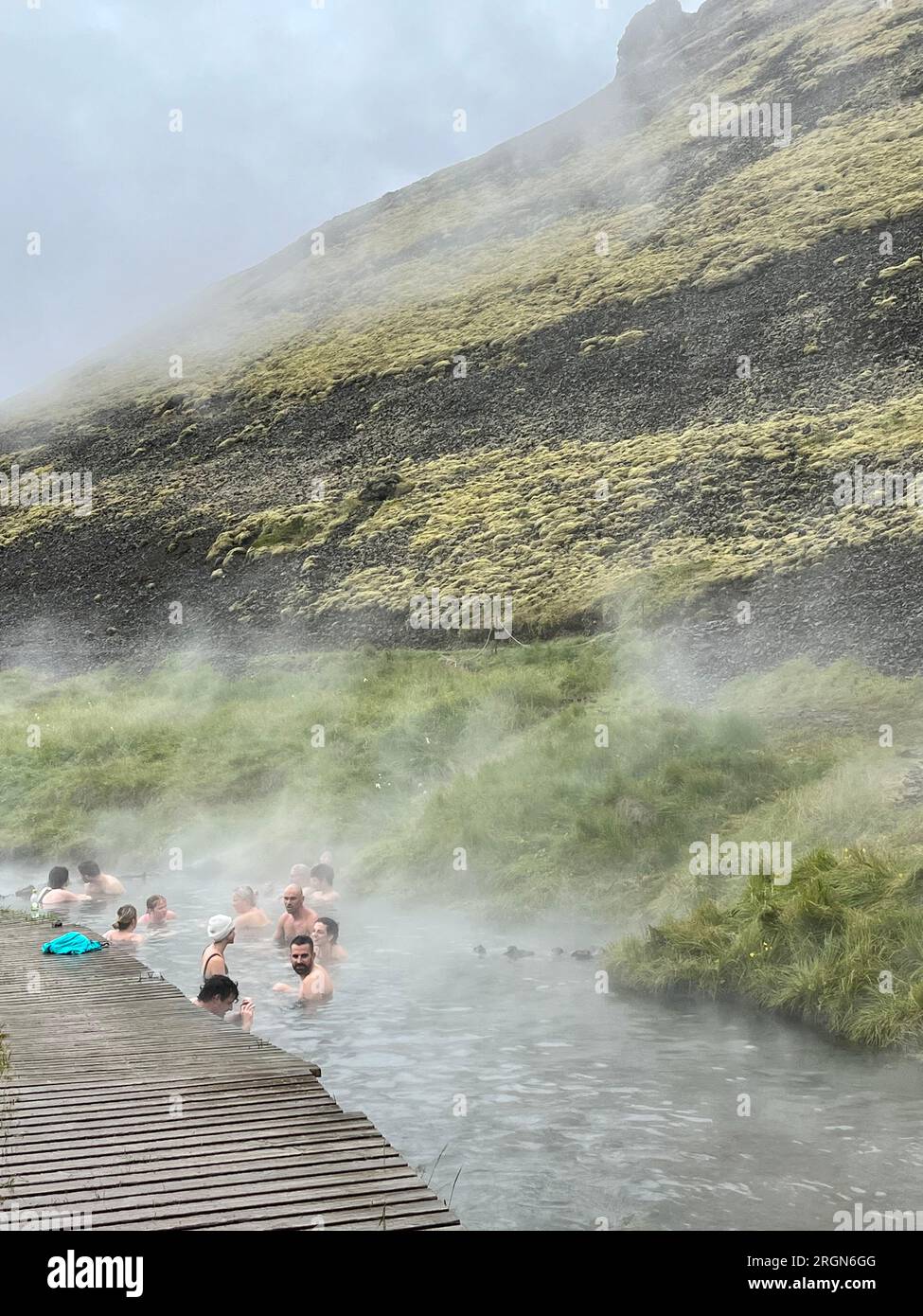 Reykjadalur Valley Hot Spring Thermal River. Hverager, Iceland Stock ...