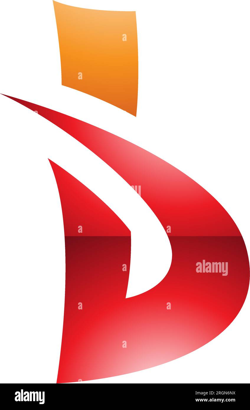 Orange and Red Glossy Bold Spiky Letter B Icon on a White Background ...