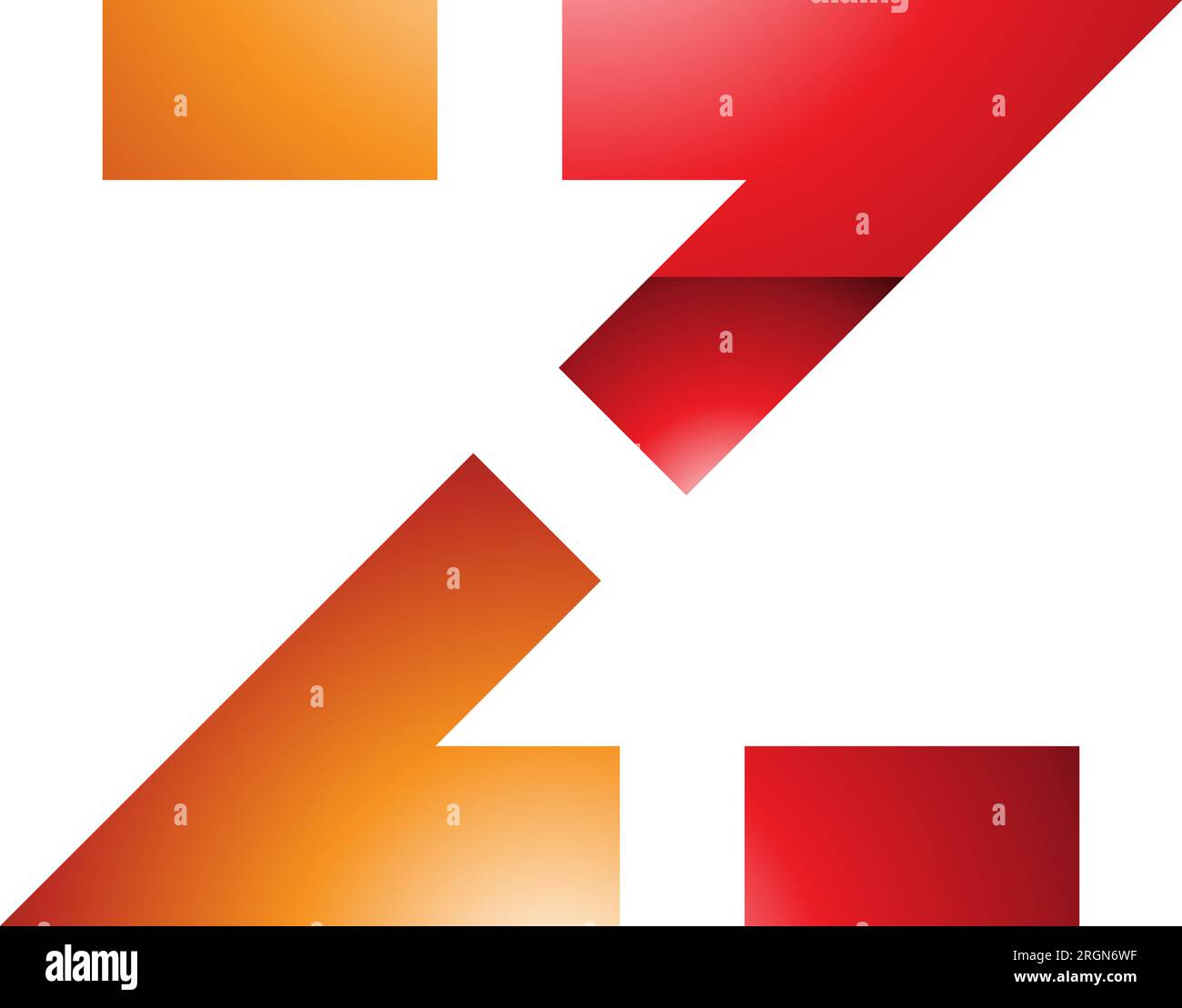 Orange and Red Glossy Dotted Line Shaped Letter Z Icon on a White ...