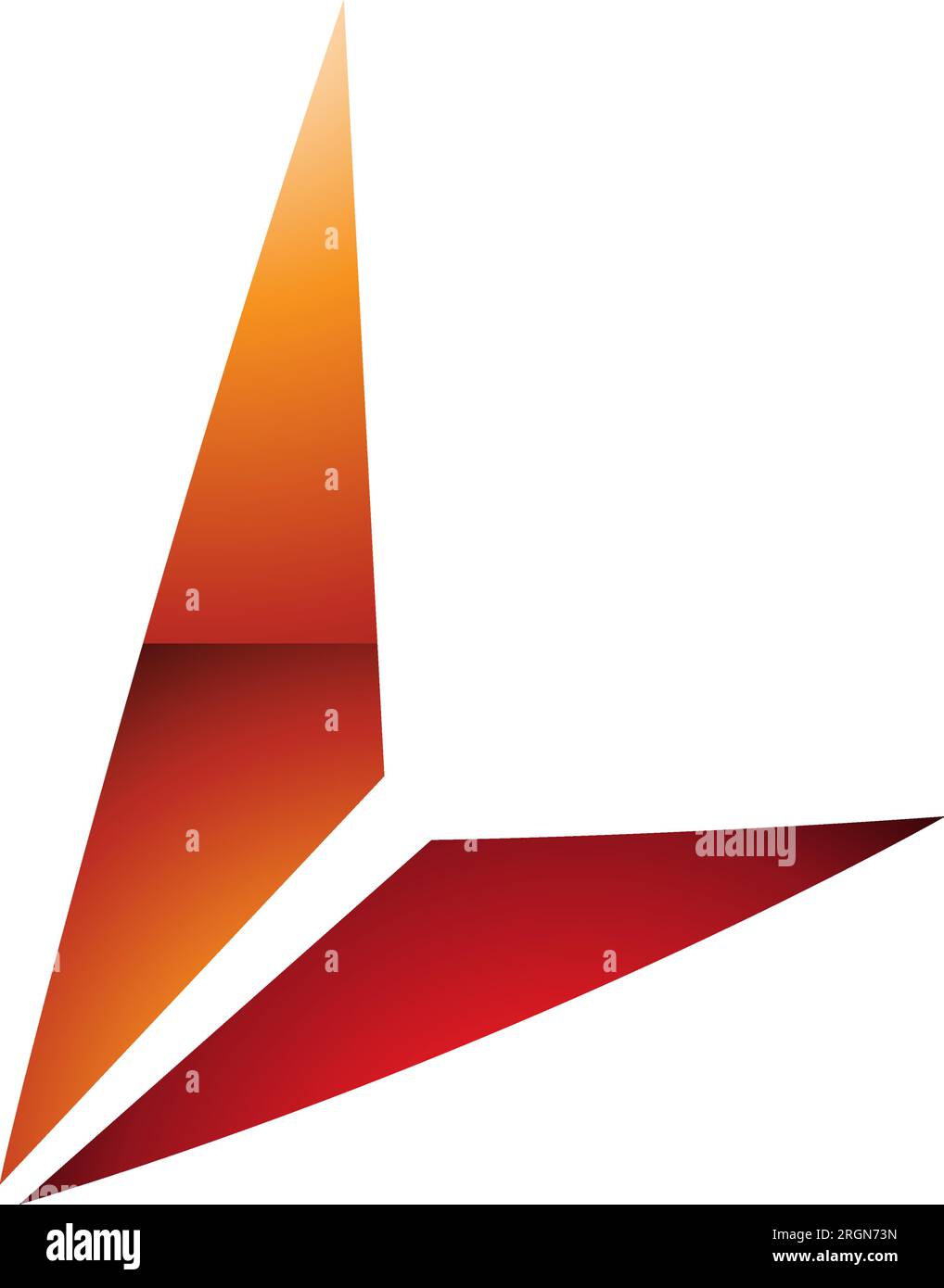 Orange and Red Glossy Letter L Icon with Triangles on a White ...