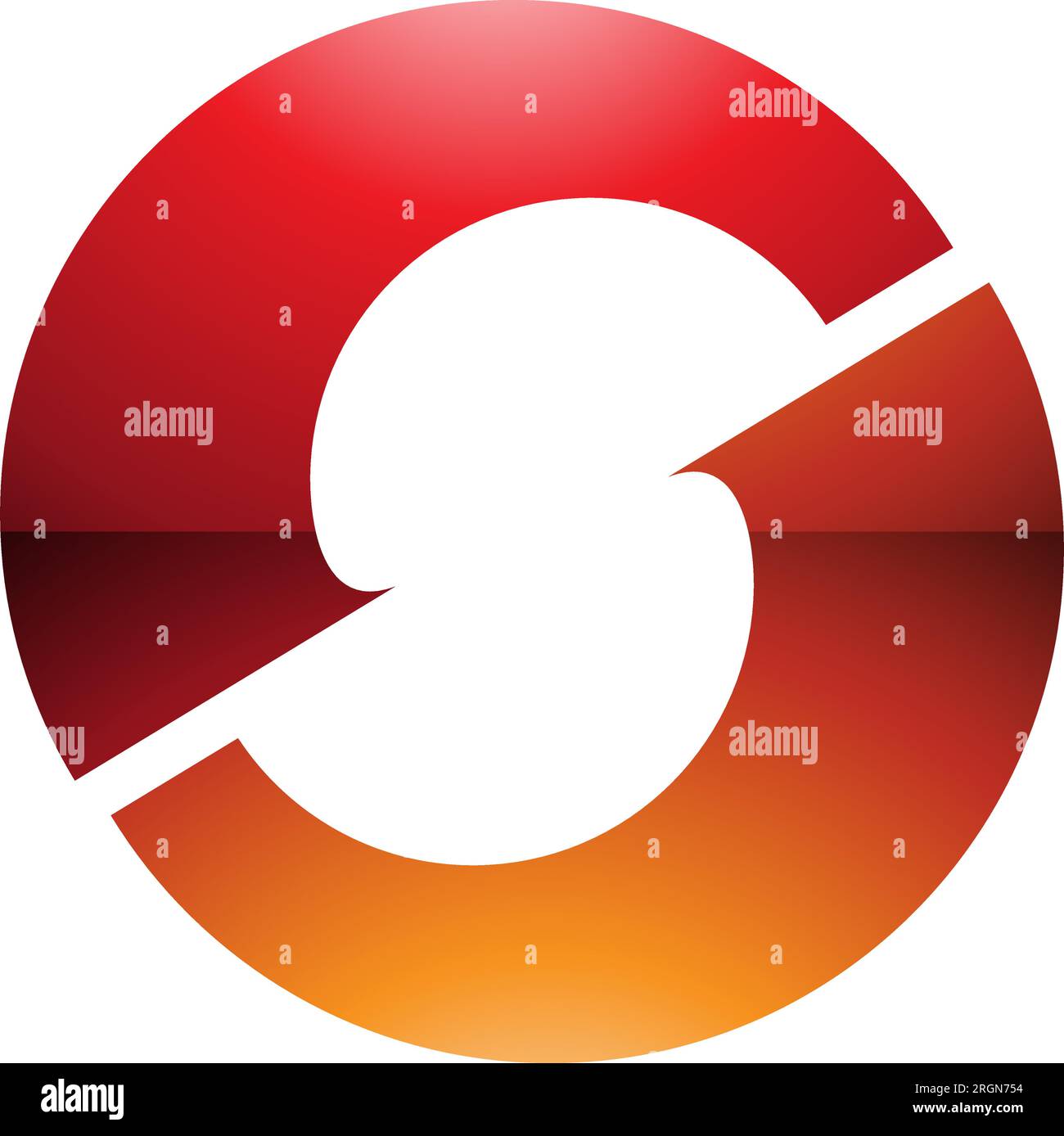 Orange and Red Glossy Letter O Icon with an S Shape in the Middle on a ...