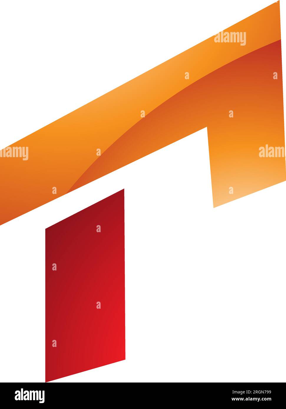 Orange and Red Glossy Rectangular Letter R Icon on a White Background ...