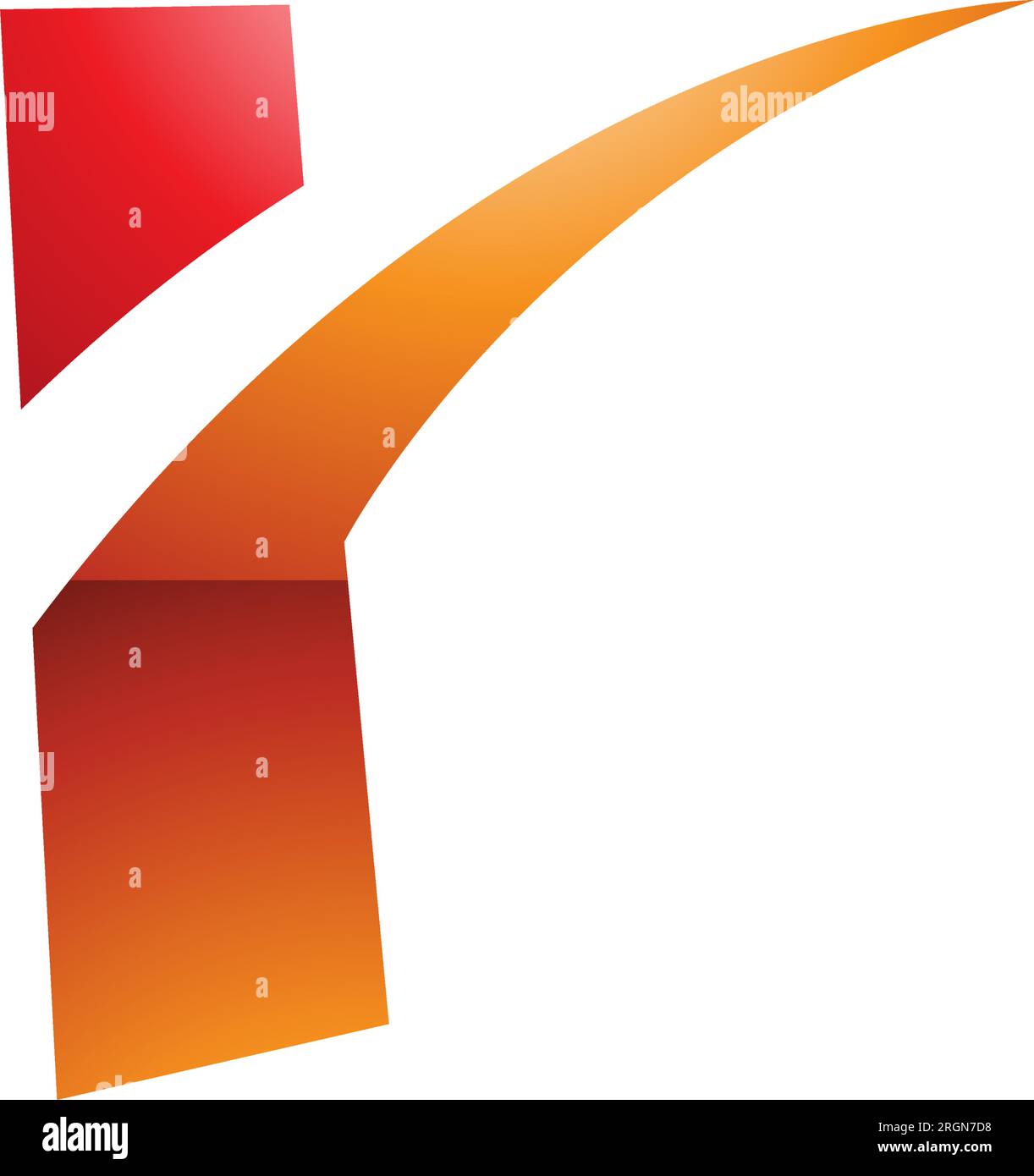 Orange and Red Glossy Spiky Shaped Letter R Icon on a White Background ...