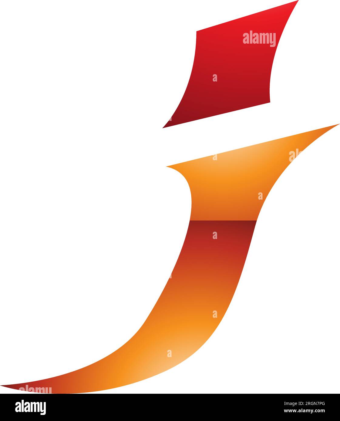Orange and Red Glossy Spiky Italic Letter J Icon on a White Background ...