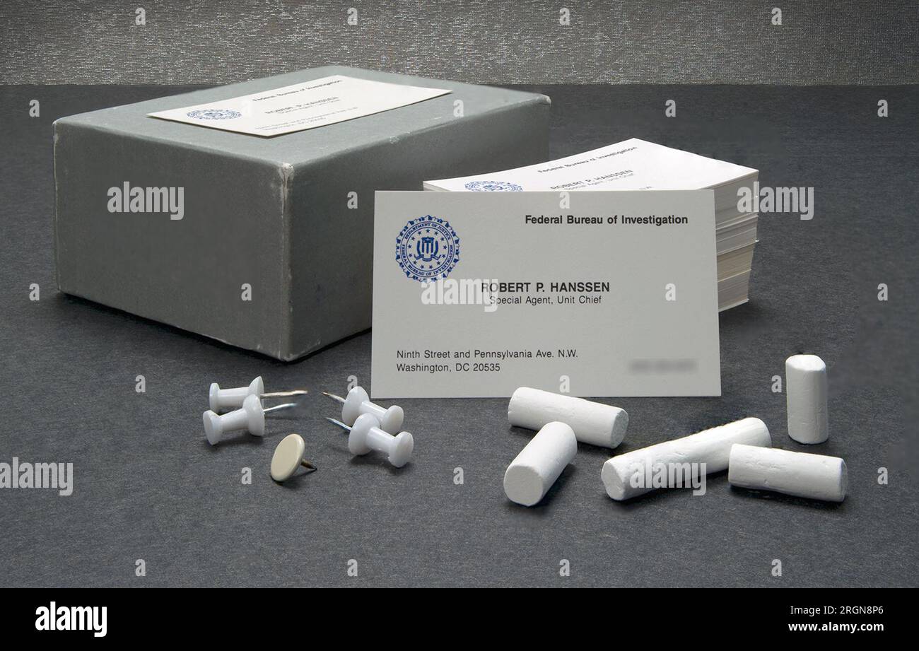 FBI Agent Robert Hanssen business cards from when he worked as the unit ...