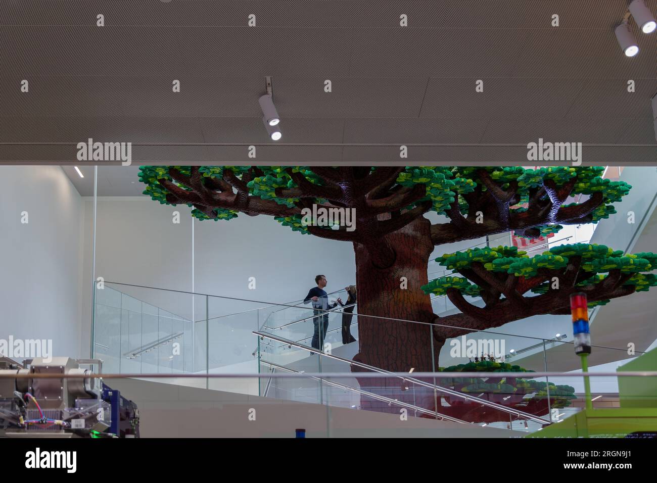 Interior view and selective focus at lego tree and various theme of ...