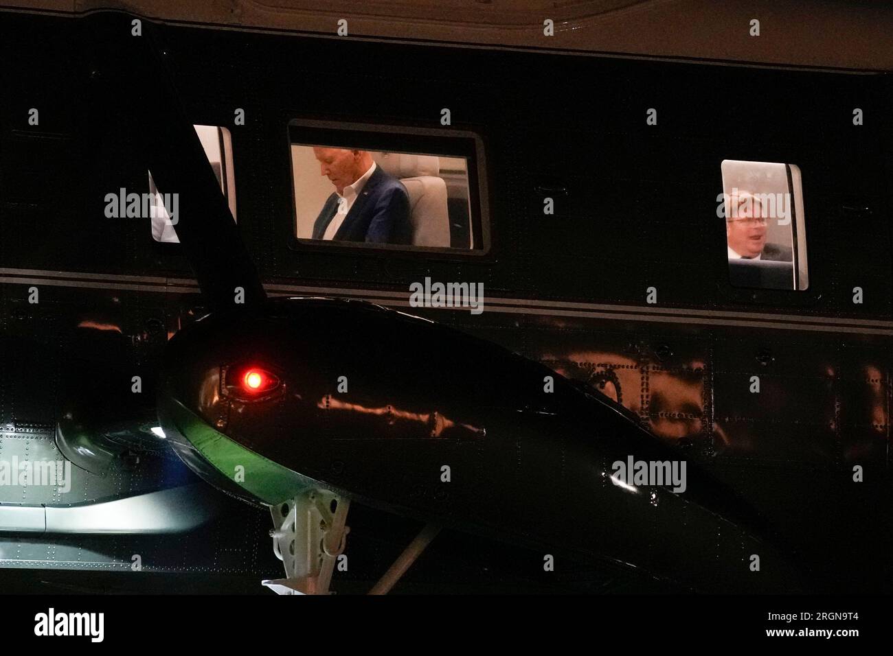 President Joe Biden sits on Marine One as he arrives on the South Lawn ...