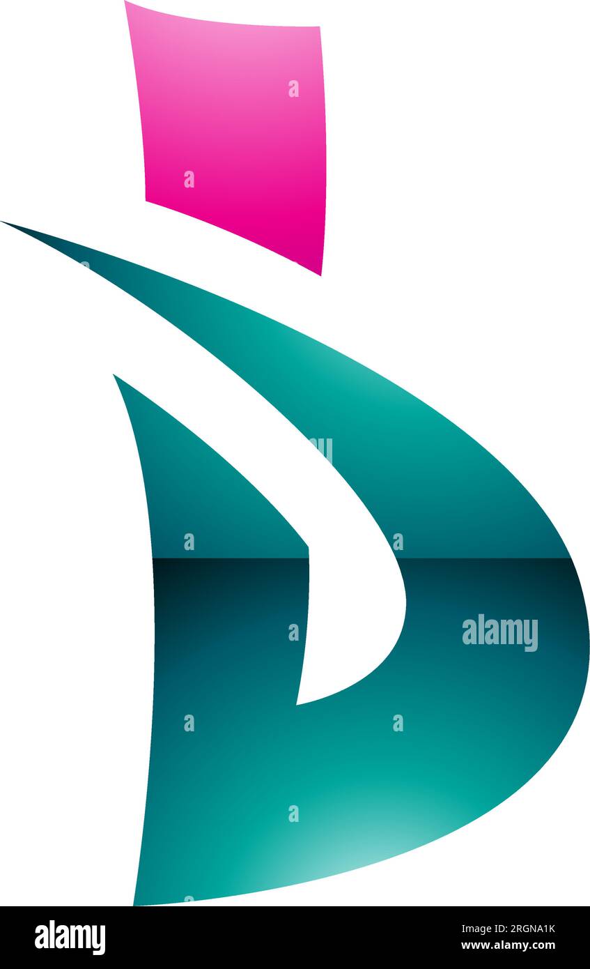 Persian Green and Magenta Glossy Bold Spiky Letter B Icon on a White ...