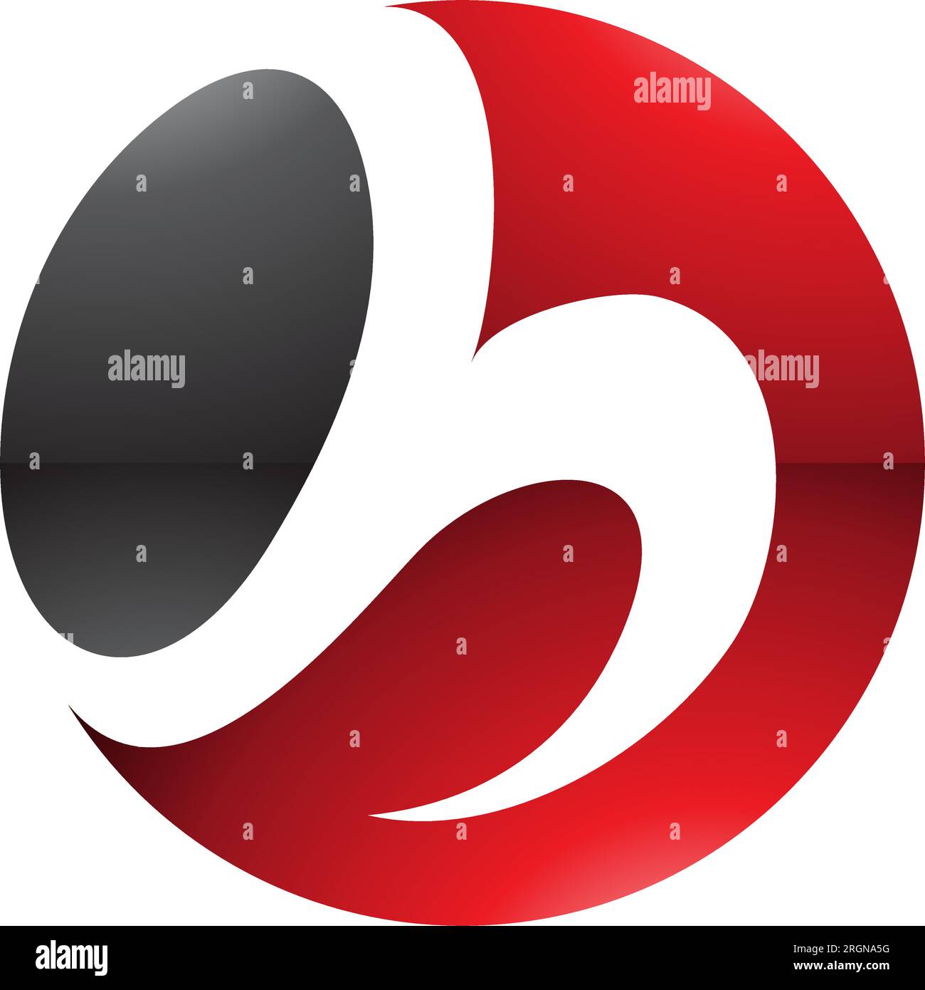 Red and Black Glossy Circle Shaped Letter H Icon on a White Background ...