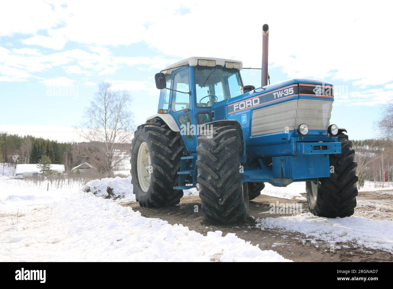 Old Ford TW-35 tractor from 80's what is located in Finland Stock Photo ...