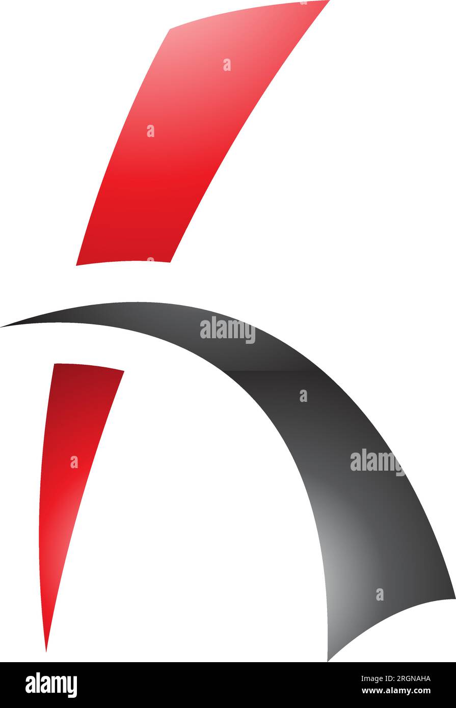 Red and Black Glossy Letter H Icon with Spiky Lines on a White ...