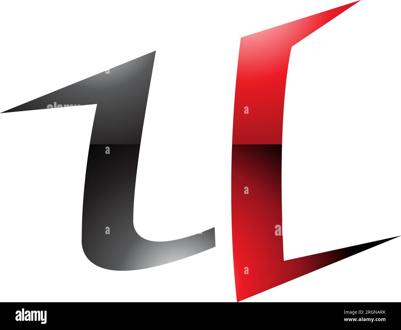 Red and Black Glossy Spiky Shaped Letter U Icon on a White Background ...
