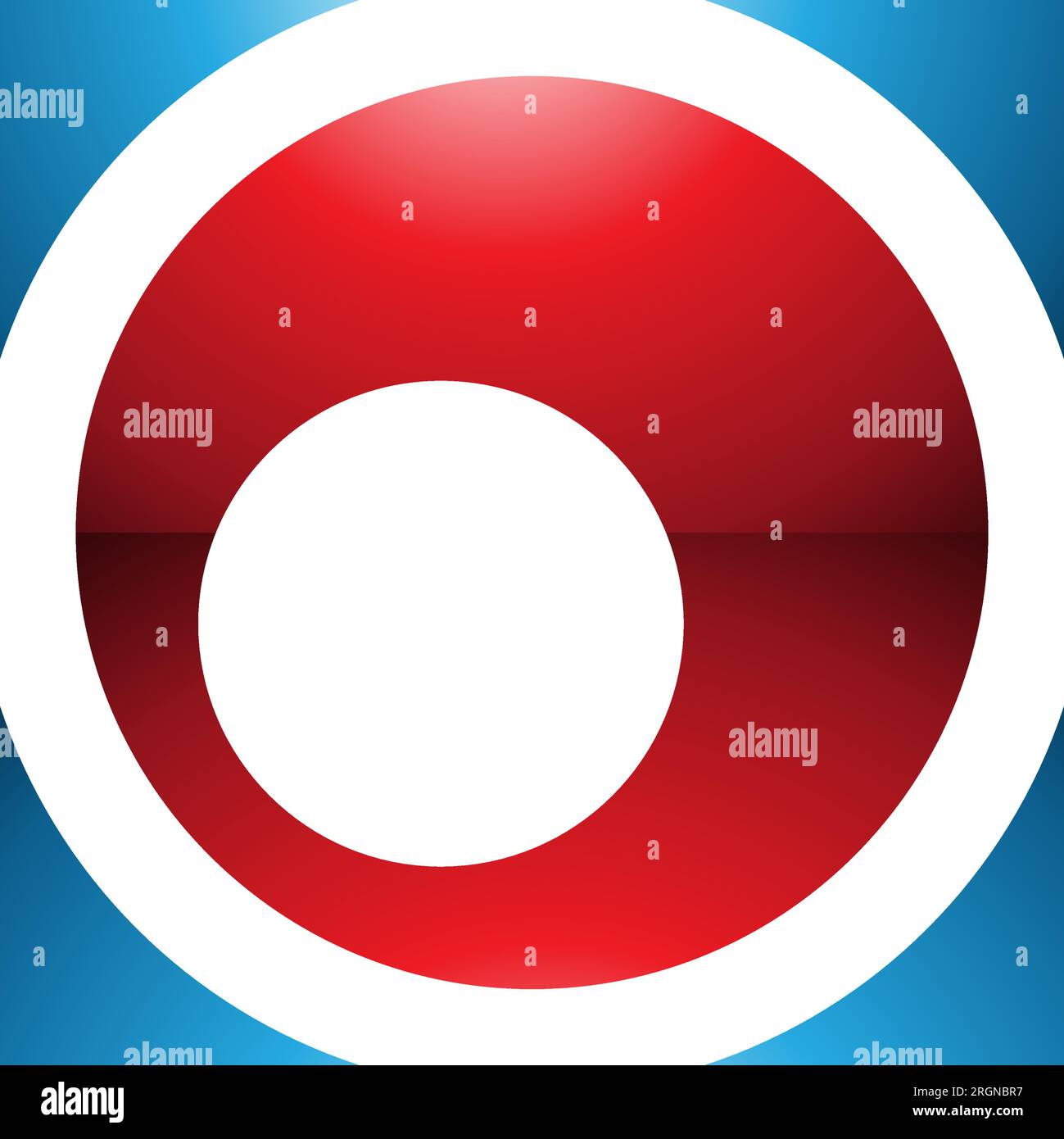 Red and Blue Glossy Square Letter O Icon on a White Background Stock ...